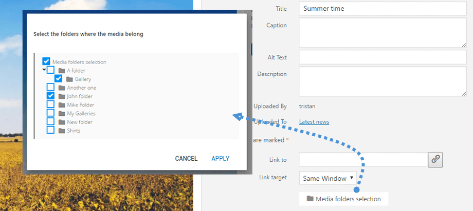 WP Media Folder, WordPress folder in media