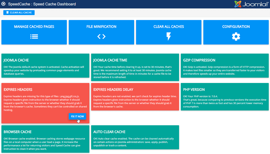 Speed Cache - Joomla Cache Extension