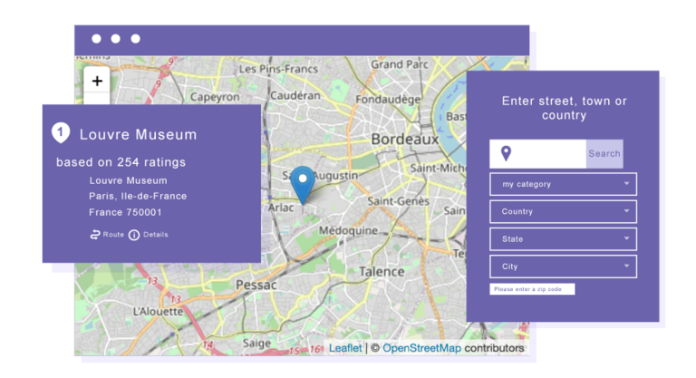 My Maps location, Joomla map search extension