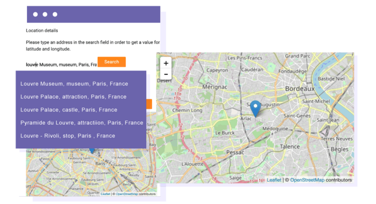 My Maps location, Joomla map search extension